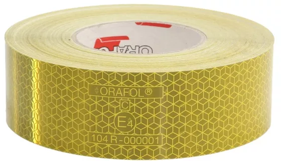 Banda reflectorizanta Premium galbena pentru marcarea suprafetelor dure ...