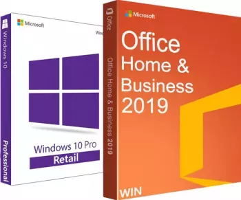 Licenta Windows 10 Pro Retail + Licenta Office Home and Business 2019 ...