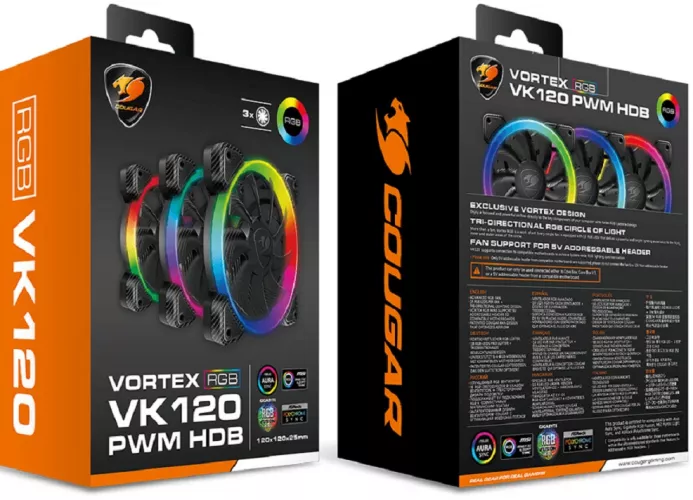 Ventilator / radiator Cougar Vortex VK 120 ARGB 120mm PWM Three Fan Kit ...