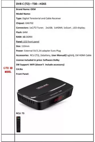 Receptor de Cablu sau Terestru Redline T30 HD Plus redlinet30 - cel.ro