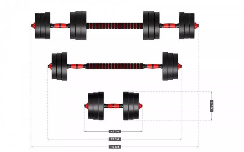 Set gantere reglabile maxim 20kg ALBM0014 - cel.ro