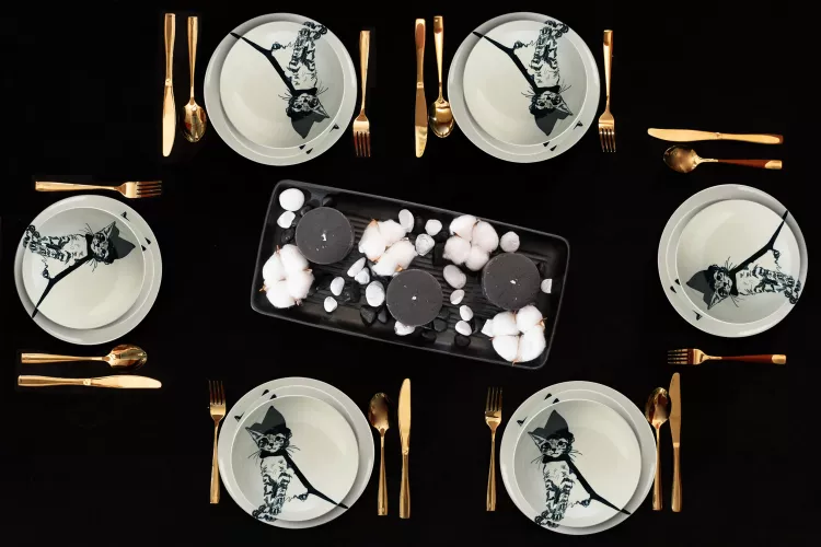 Set Complet Serviciu De Masa Wizard Cat 18 piese Cesiro Ivoire cu Pisica - cel.ro