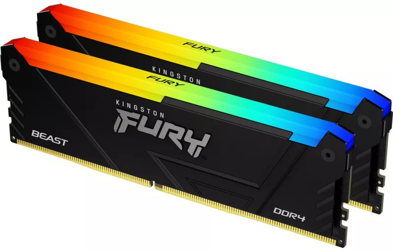 Kit Memorie RAM Kingston FURY Beast RGB 32GB 2x16GB DDR4 3200MHz CL16 Dual - cel.ro