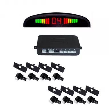 Senzori parcare fata spate cu 8 senzori si display LED S300-8 tip OEM de 16.5mm - cel.ro