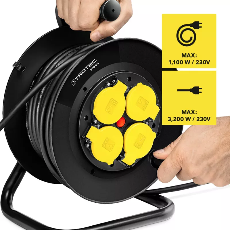 Derulator de exterior 4 prize 3 x 1.5 / 20m 230V tip PVD1EU Trotec TC ...