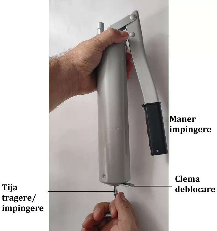 Decalimetru pompa de gresat manuala GIDA-CRIS GC185 cu furtun rigid si ...
