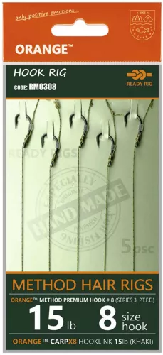 Rig Feeder MMT Orange Series 3 No.8 15Lb Method Hair Rigs - cel.ro