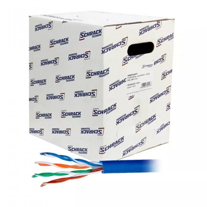 Cablu de retea UTP CAT5e cupru integral 4X2XAWG24/1 HSEKF424P1 Schrack ...