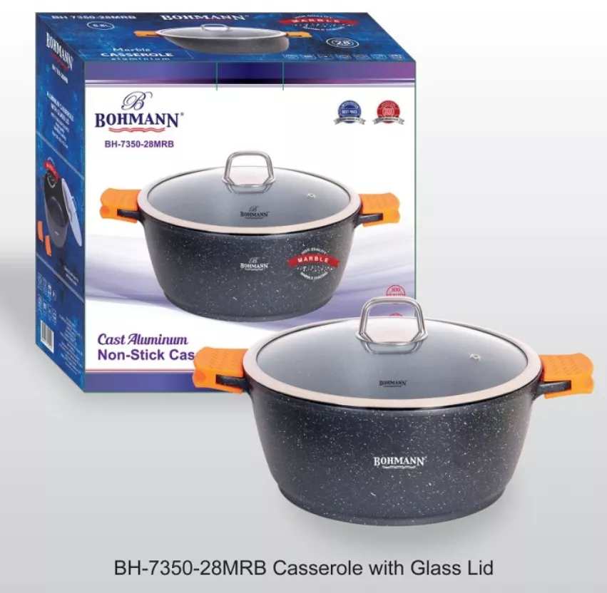Cratita tip tuci Bohmann 5 8 litri 28 cm interior exterior granit cu ...