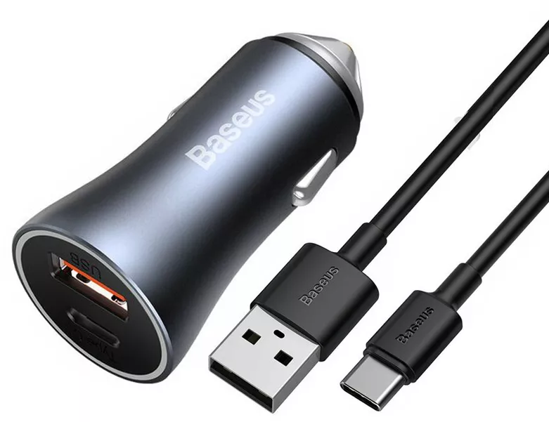 Incarcator Auto USB Type-C 40W + Cablu Type-C G324 Baseus TZCCJD 0G ...