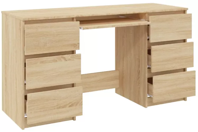 VidaXL Birou de scris stejar Sonoma 140 x 50 x 77 cm PAL 800813 - cel.ro