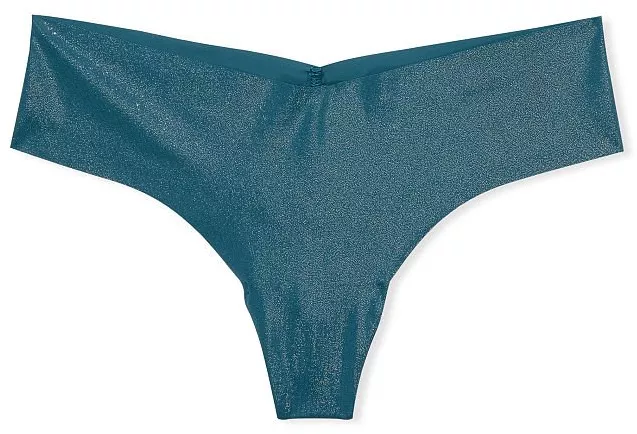 Chiloti tanga Victorias Secret No-show Shimmer Thong Panty Albastru M ...