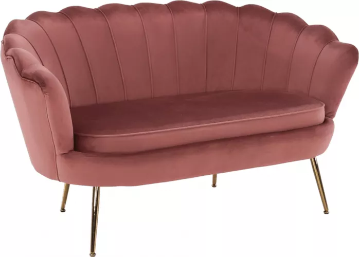 Canapea catifea roz Noblin 132x77x76 cm 0000267587 - cel.ro