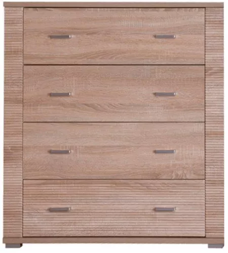 Comoda 4 sertare mdf stejar sonoma Grand 93x34x94 cm 0000062667 - cel.ro