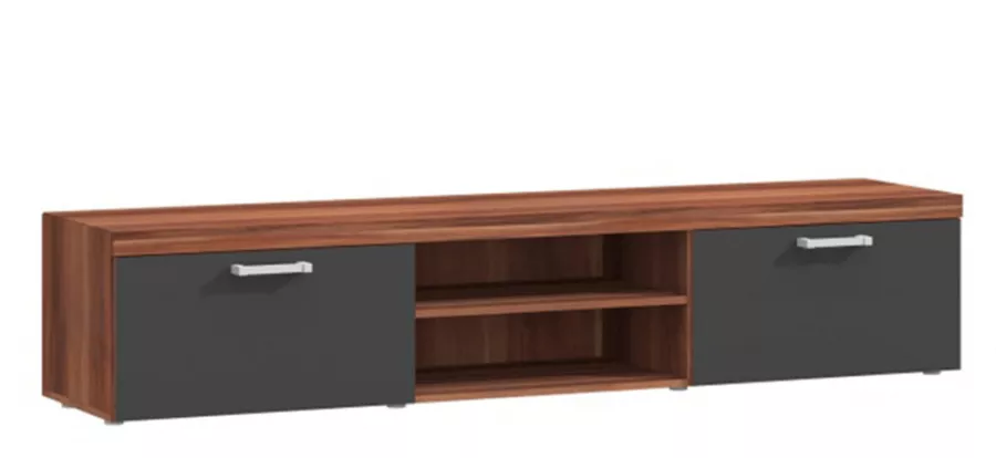 Comoda TV din mdf maro si gri Cheris 200x45x39 cm
