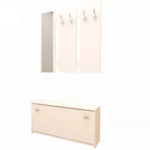 Set mobilier hol mdf alb 91.8x25x200 cm 0000185314 - cel.ro