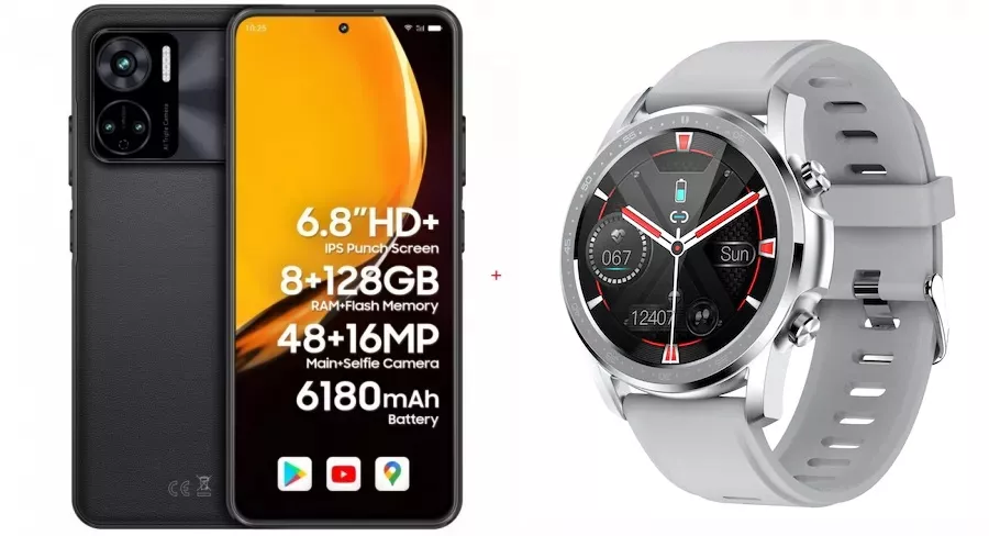Telefon mobil iHunt S23 Ultra Dual SIM 8GB 128GB Negru + Smartwatch ...