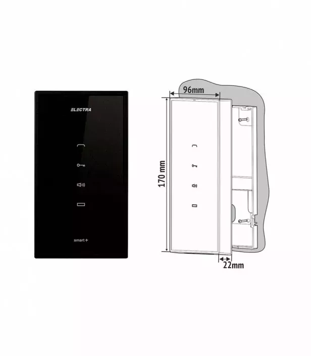 Post de interior audio interfon Electra 4 butoane negru sticla ATM ...