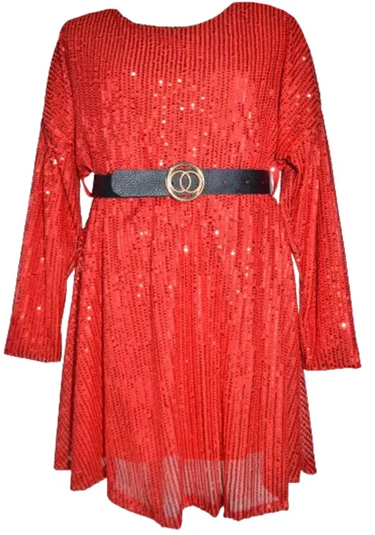 Rochie eleganta cu maneca lunga si paiete pentru fete New Collection ...