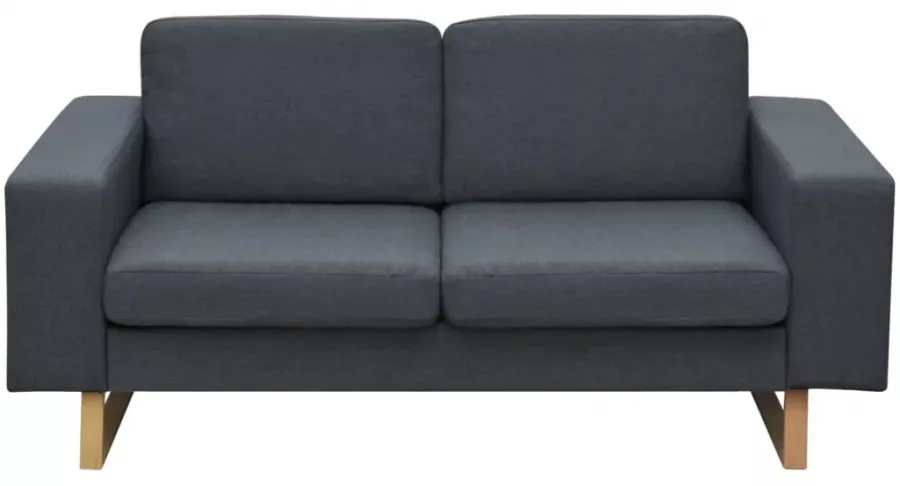 VidaXL Canapea cu 2 locuri gri inchis material textil