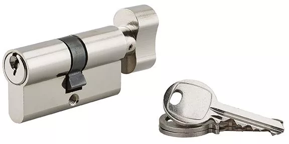 Butuc usa cu buton 30 x 30 mm 3 chei nichelat - SP 814061 - cel.ro