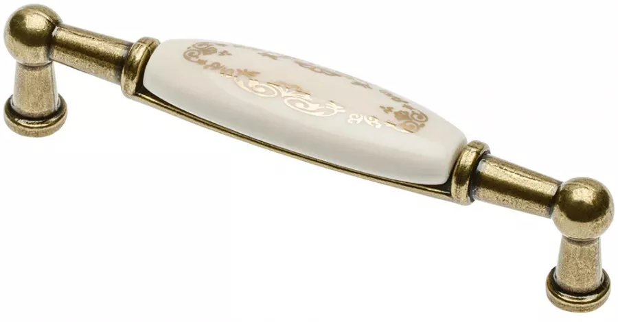 Maner mobila bucatarie ORNAMENT 96 mm alama antichizata dreptunghiular ...