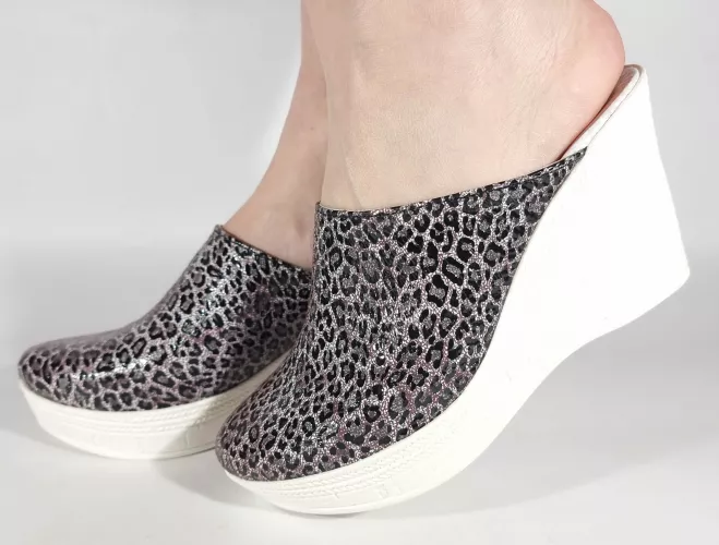 Saboti animal print platforma piele naturala SBM5A 38 - cel.ro