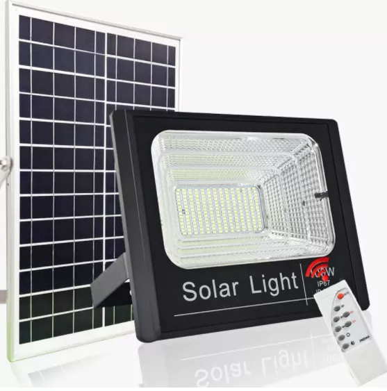 Proiector LED 100W cu panou solar si telecomanda C366 - cel.ro