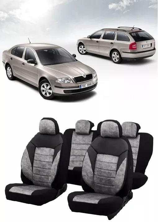 Set huse scaune SKODA OCTAVIA II 2004-2010 Gri rc4w_120336936 - cel.ro