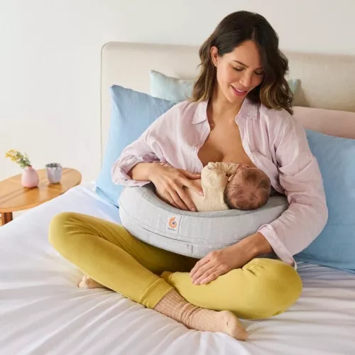 Perna de Alaptat Multifunctionala Ergobaby Natural Curve Moonlight Grey ...