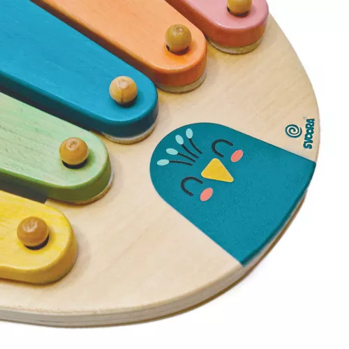 Xilofon colorat din lemn Paun Svoora BRB_Sv_14053 - cel.ro