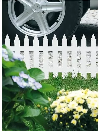 Gard de gradina decorativ din plastic alb set 7 buc 3.2 m x 35 cm IPLSU ...