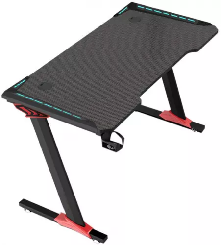 Masa profesionala gaming cu acoperire fibra de carbon iluminat LED ...