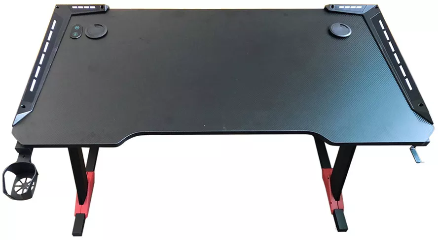 Masa profesionala gaming cu acoperire fibra de carbon iluminat LED ...