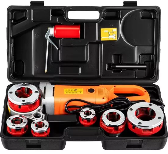 Masina de filetat tevi Vevor cu 6 capete de filetat 1/2 3/4 1 1 1/4 1 1 ...