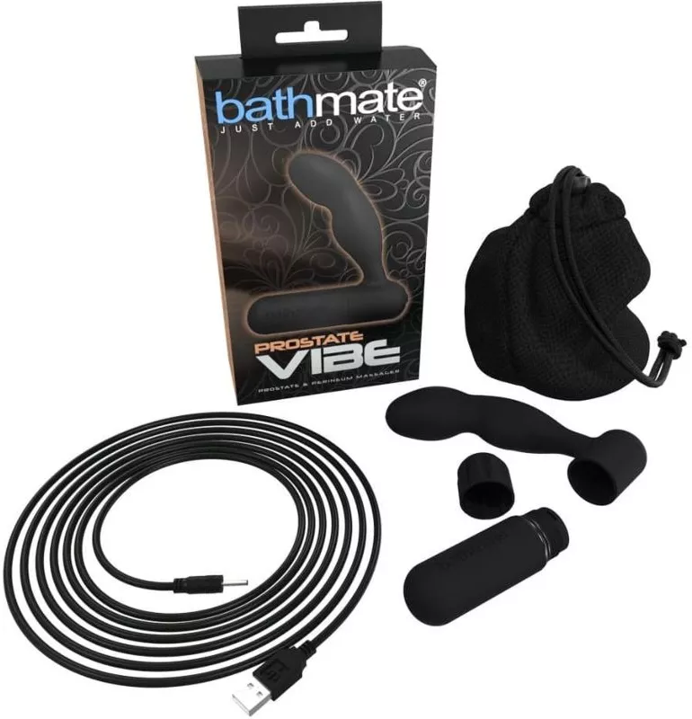 Stimulator Prostata Bathmate Prostate Vibe Bathmate Negru grosime 2.5 cm - cel.ro