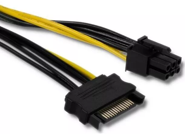 Cablu SATA PCIe 6pin mama - SATA 15pin tata 0.15m SATA III QOLTEC 53989 ...