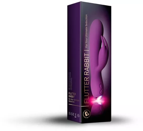 Vibrator Flutter Rabbit Rocks-Off stimulare clitoris - punctul G lungime 18 cm - cel.ro