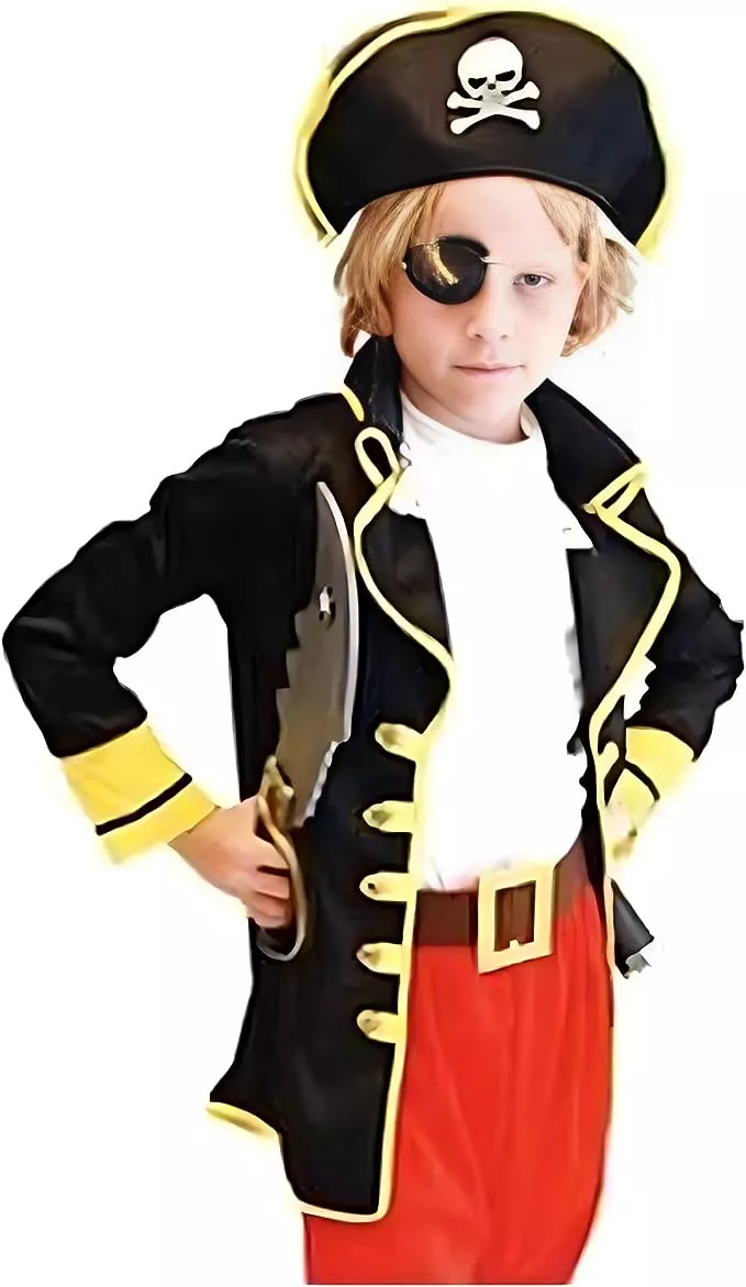Costum de Capitan Pirat pentru copii Set cu Palarie si Petic de ochi ...