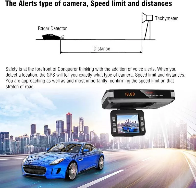 Camera Auto 2 in 1 cu Detector de radar integrat