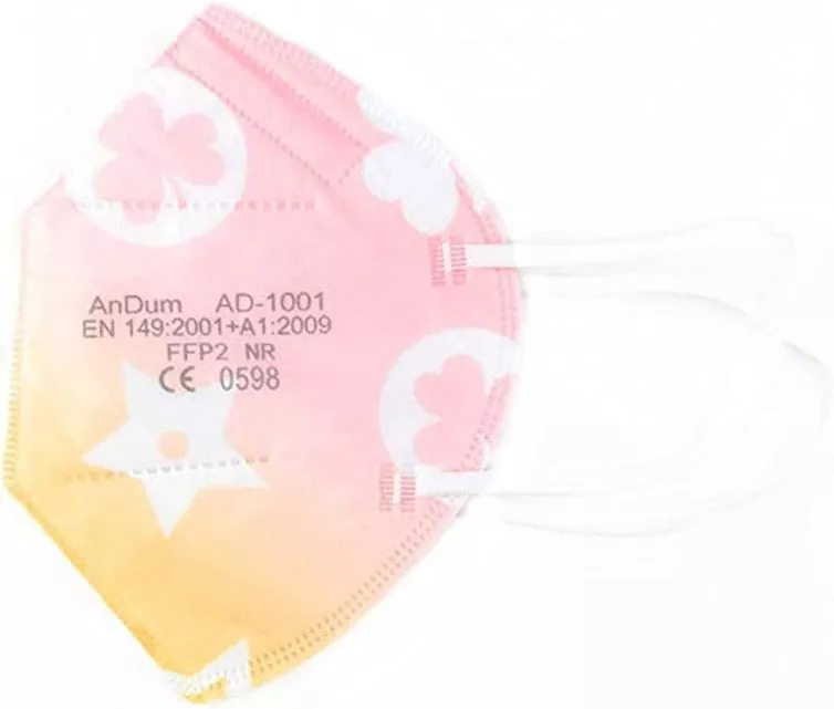 Masti FFP2 Pink Peach Yellow ambalate individual model AD-1001 5 ...