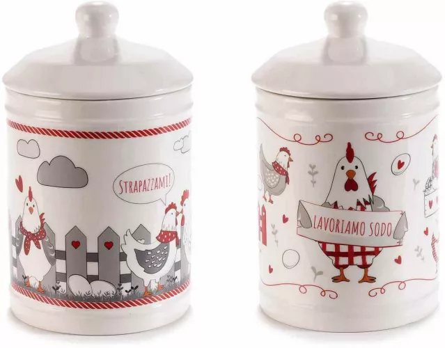 Set 2 borcane decorative ceramica 11.5x19 cm A71.48.49 - cel.ro