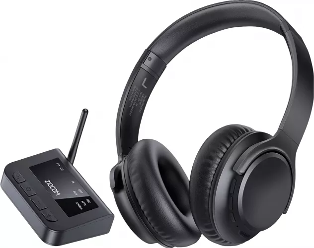 Set transmitator Bluetooth 5.0 si casti wireless cu mufa 3.5 mm RCA ...