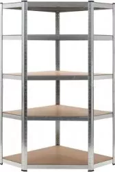 Raft metalic de colt STRATEGIC 5 polite MDF 180x70x70x45 cm 175kg ...