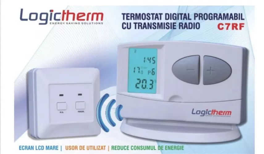 Termostat digital wireless programabil LOGICTHERM C7RF pentru controlul ...