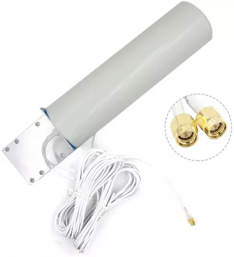 Antena de exterior 4G LTE 14 dBi conector 2 x SMA cablu 3 metri Alb NTK ...