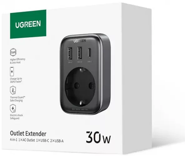 Incarcator Priza EU 2x USB Type-C la US Fast Charging 30W Z578 Black ...