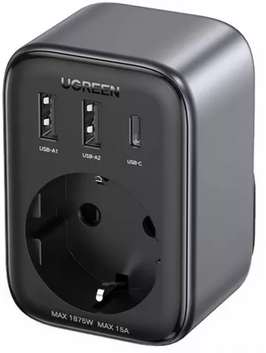 Incarcator Priza EU 2x USB Type-C la US Fast Charging 30W Z578 Black ...