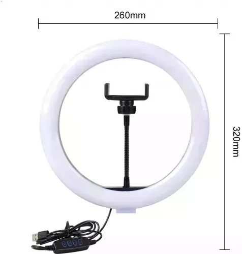 Lampa circulara Ring Light 10inch + trepied reglabil + suport telefon