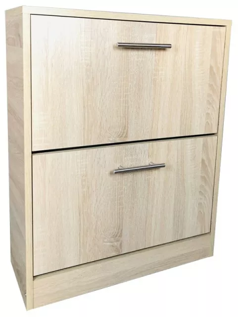 Pantofar GN 2 usi stejar alb 63x24x81.5 cm 5267 - cel.ro